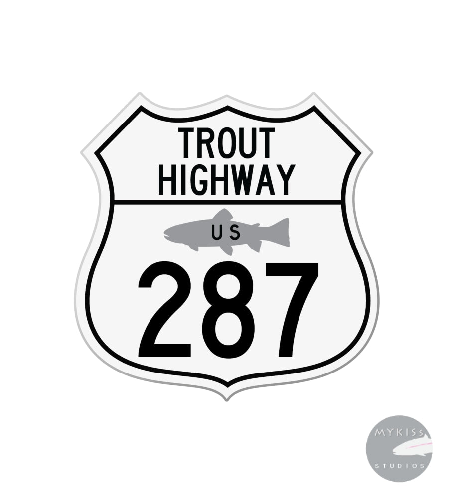 Trout Highway US 287 3"X 3" – Mykiss Studios